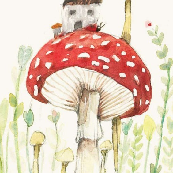 Anna Pignataro Card 'Red Toadstool House' Small – Tribe Castlemaine